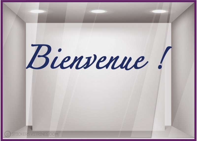 Sticker lettrage adhésif bienvenue pour porte et accueil de commerces